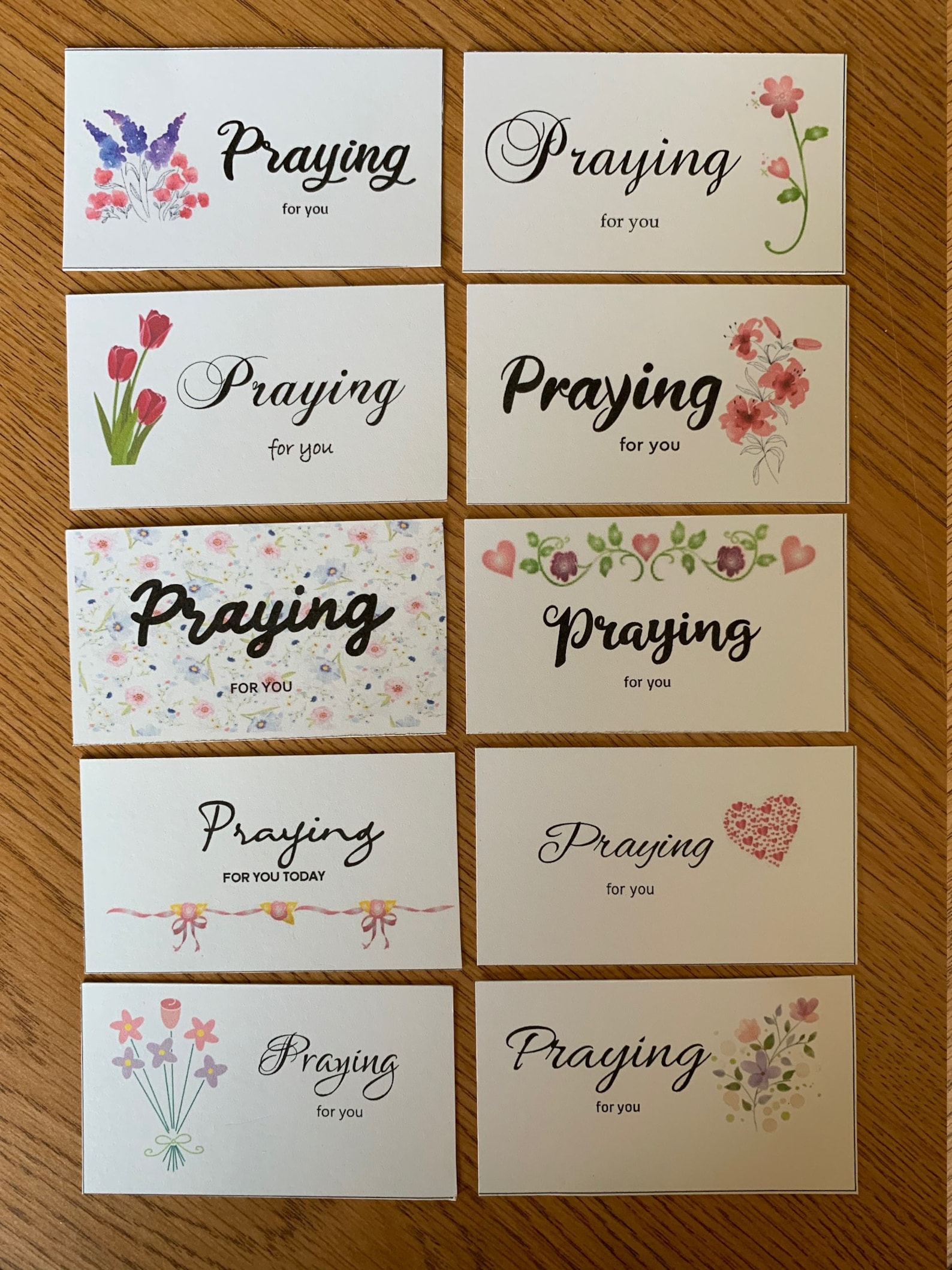 Printable PRAYING FOR YOU Cards, Set of 10 Mini Cards, Instant Download ...