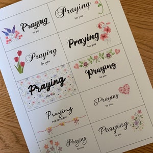 Printable PRAYING FOR YOU Cards, Set of 10 Mini Cards, Instant Download ...