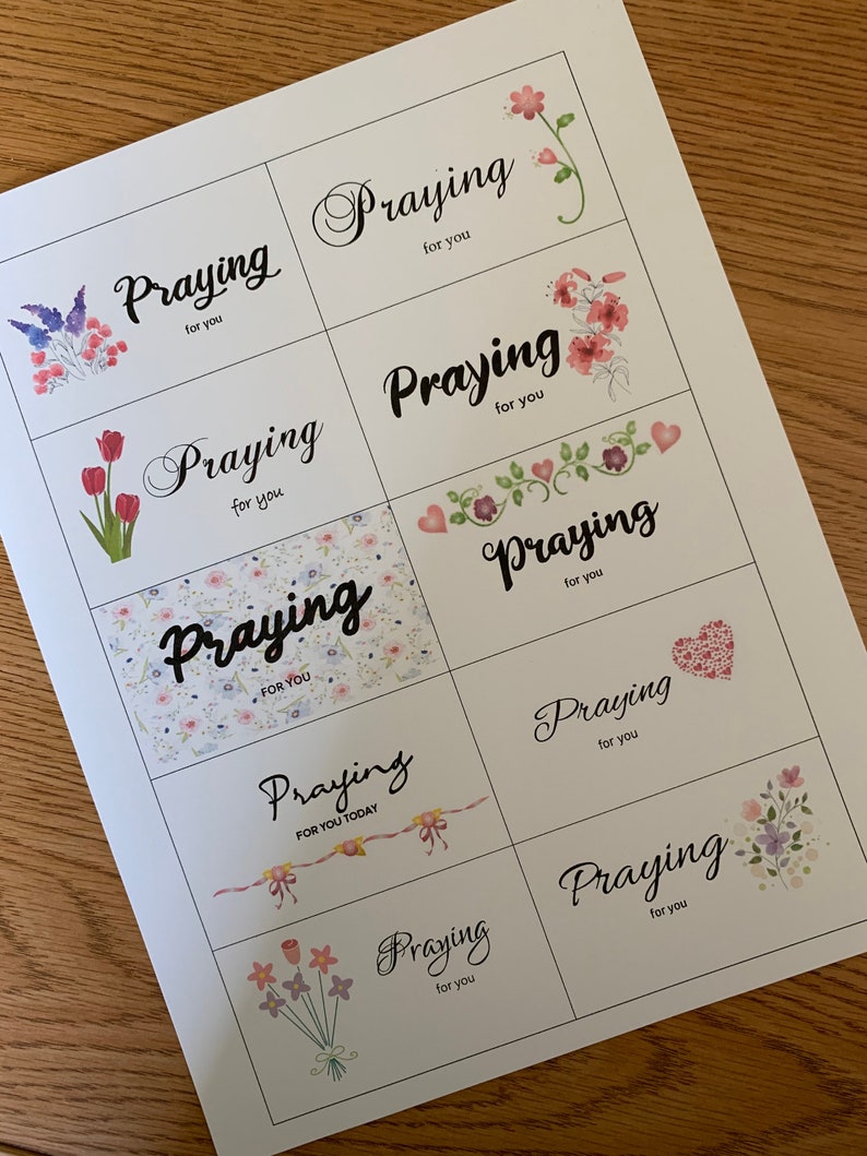 Printable PRAYING FOR YOU Cards, Set of 10 Mini Cards, Instant Download ...