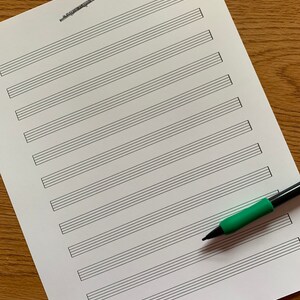 FLUTE Printable Sheet Music Paper | Instant Download | Blank Staff ...