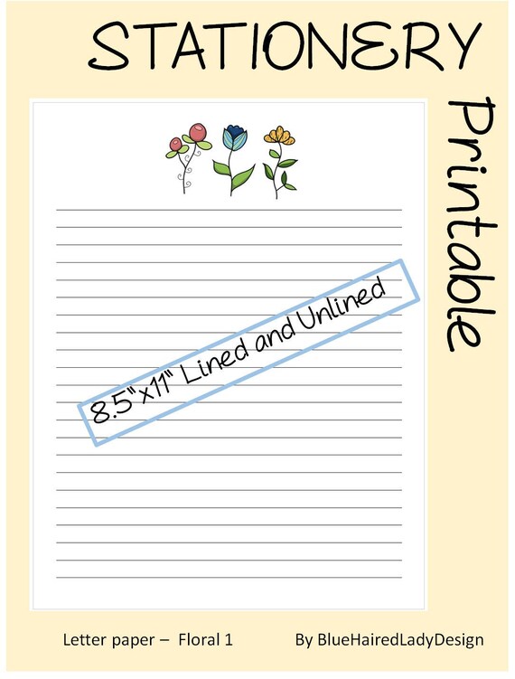Unlined Printable Stationery Templates Free JW Printable Letter