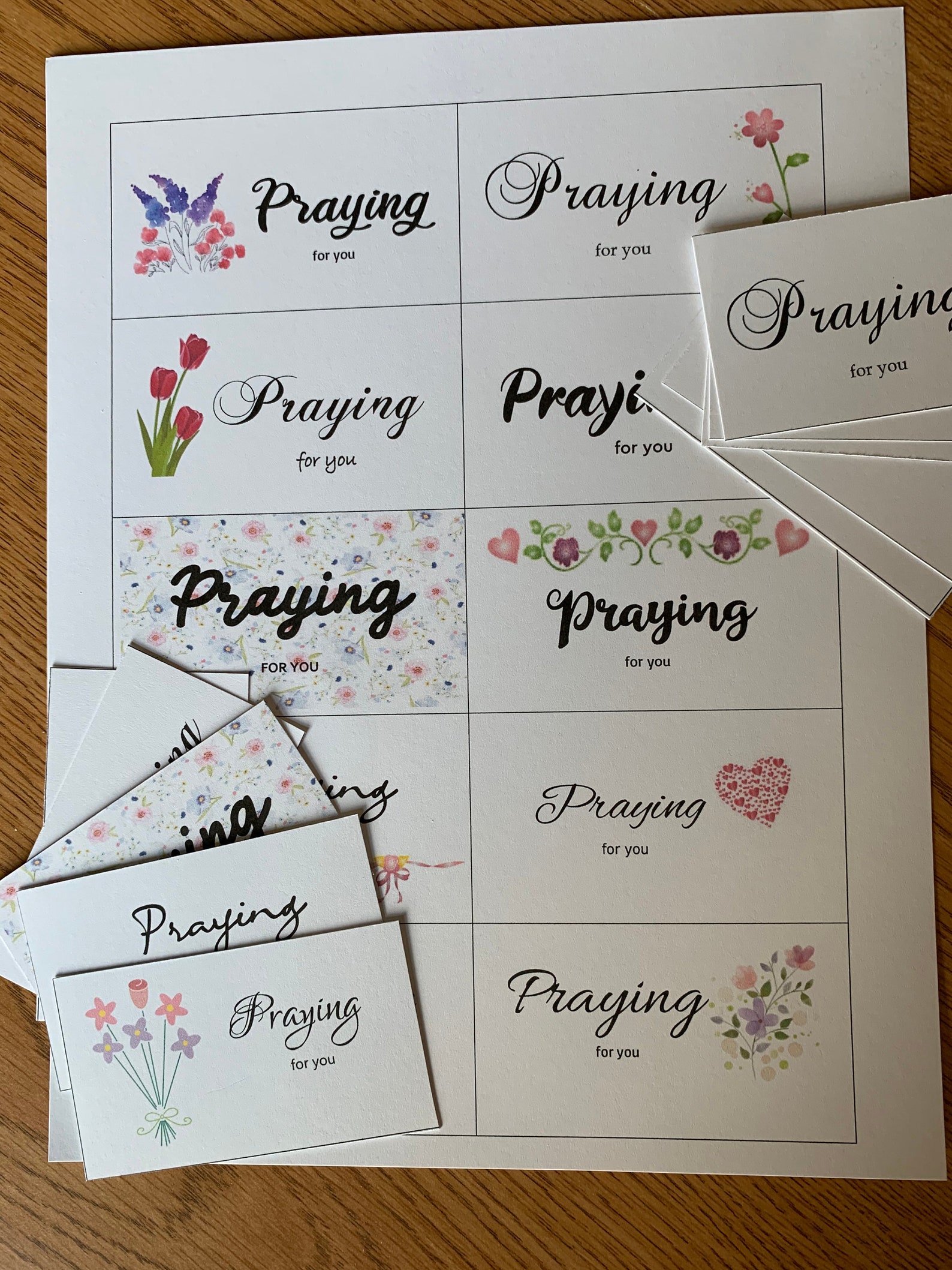 Printable PRAYING FOR YOU Cards, Set of 10 Mini Cards, Instant Download ...