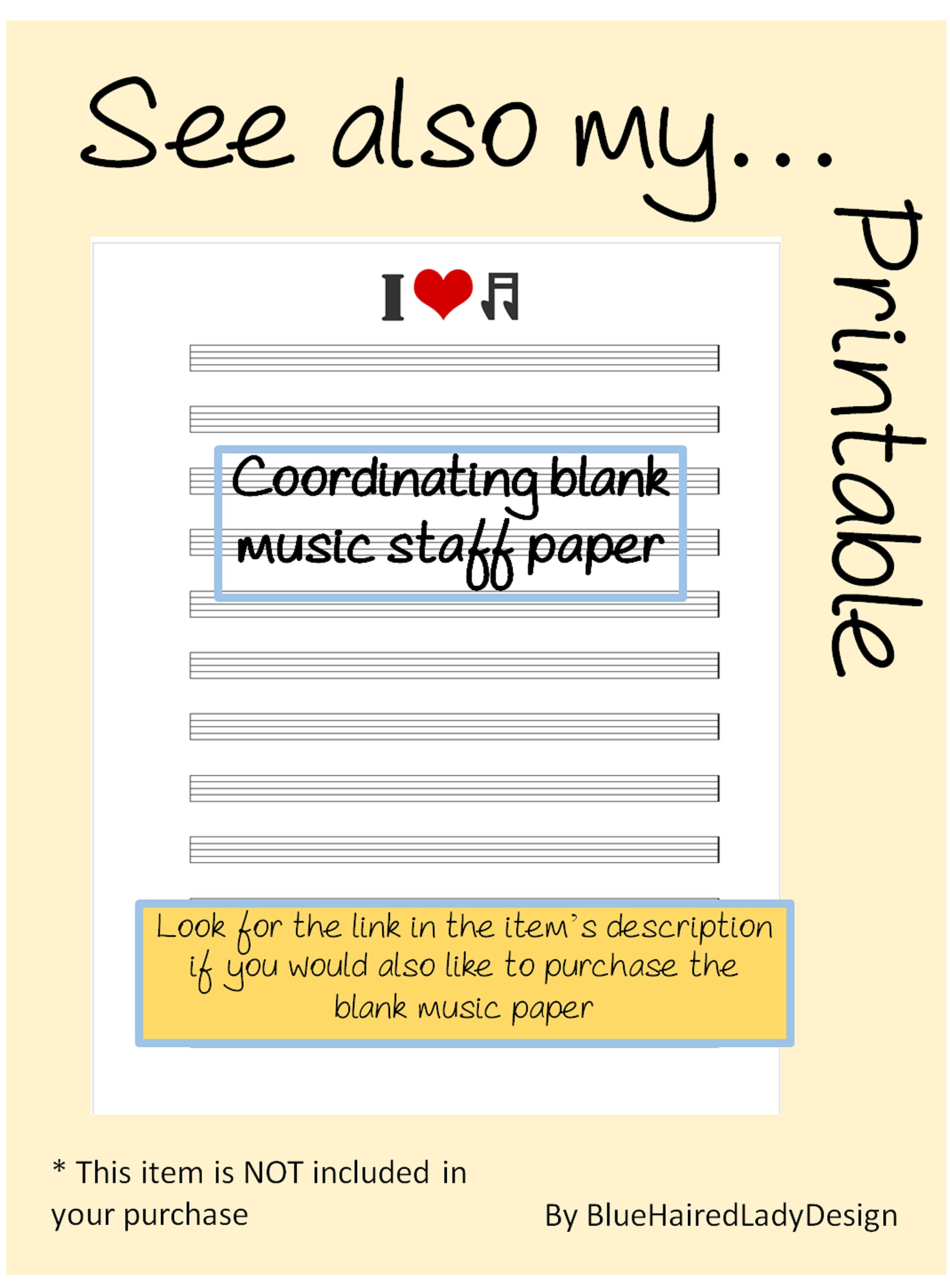 I LOVE MUSIC Printable Stationery Paper Set to Do List & - Etsy