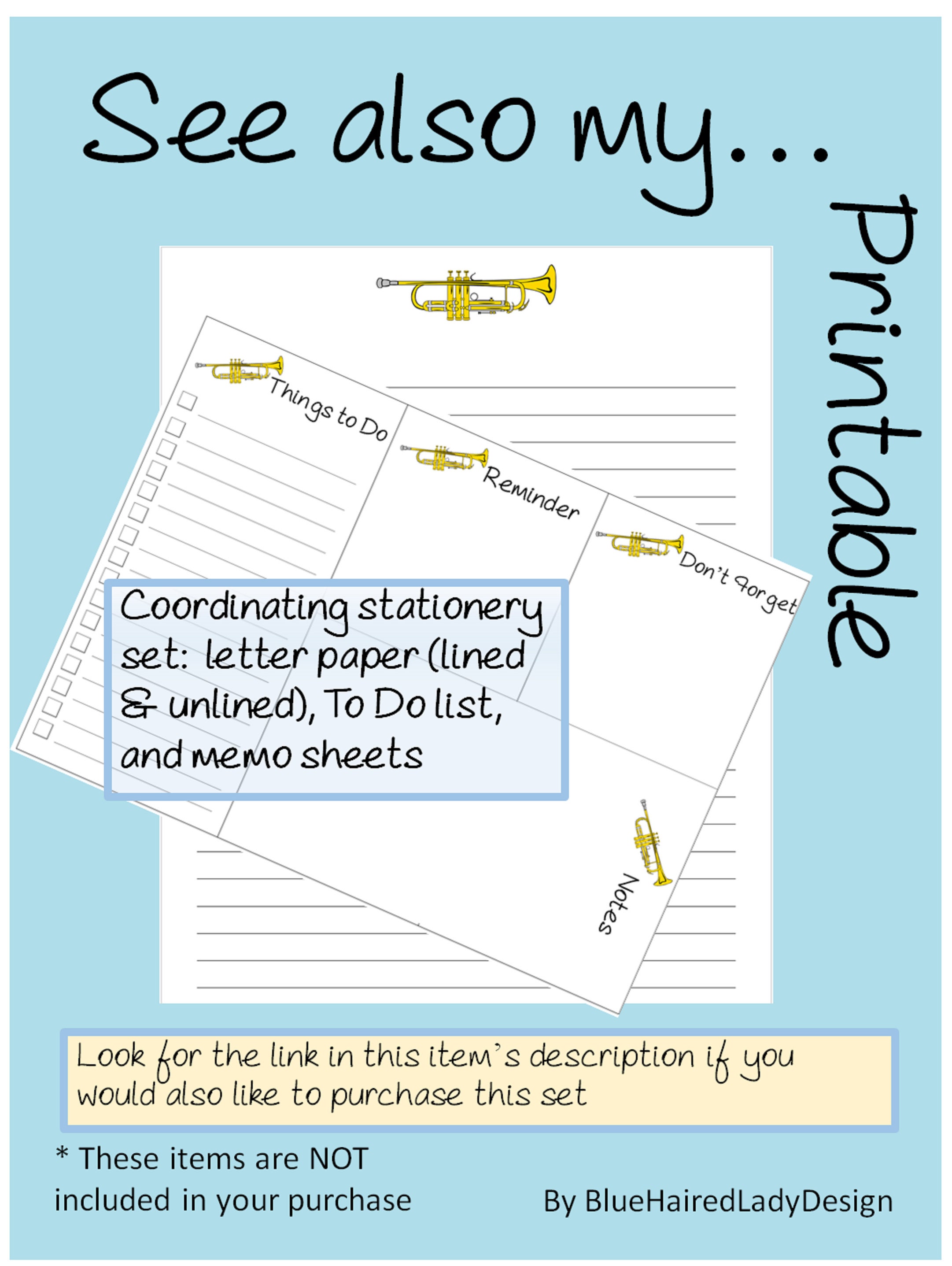 TRUMPET Printable Sheet Music Paper | Instant Download | Blank Staff ...