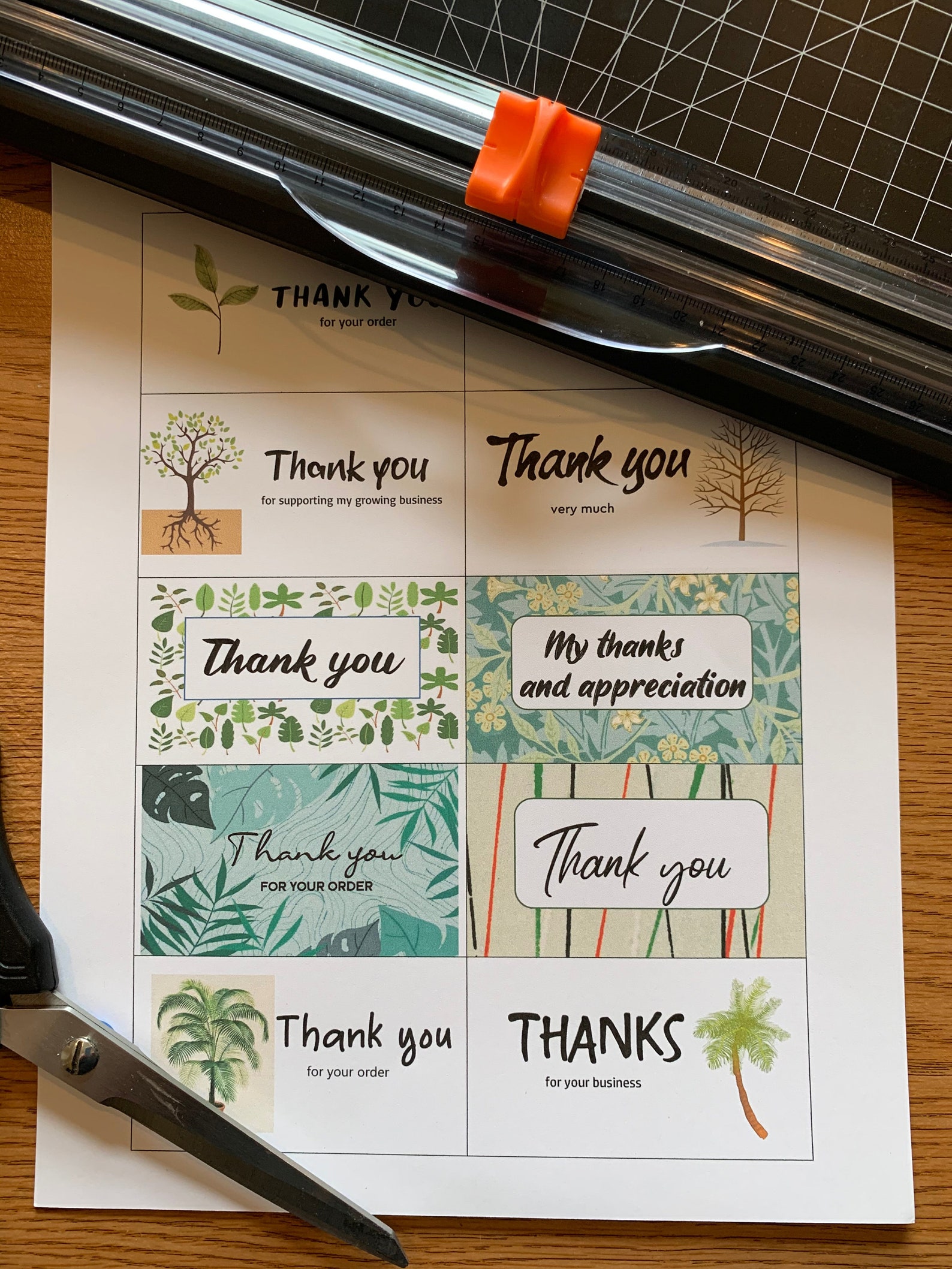 Printable THANK YOU for Your Order Cards, Set of 10, Mini Cards ...
