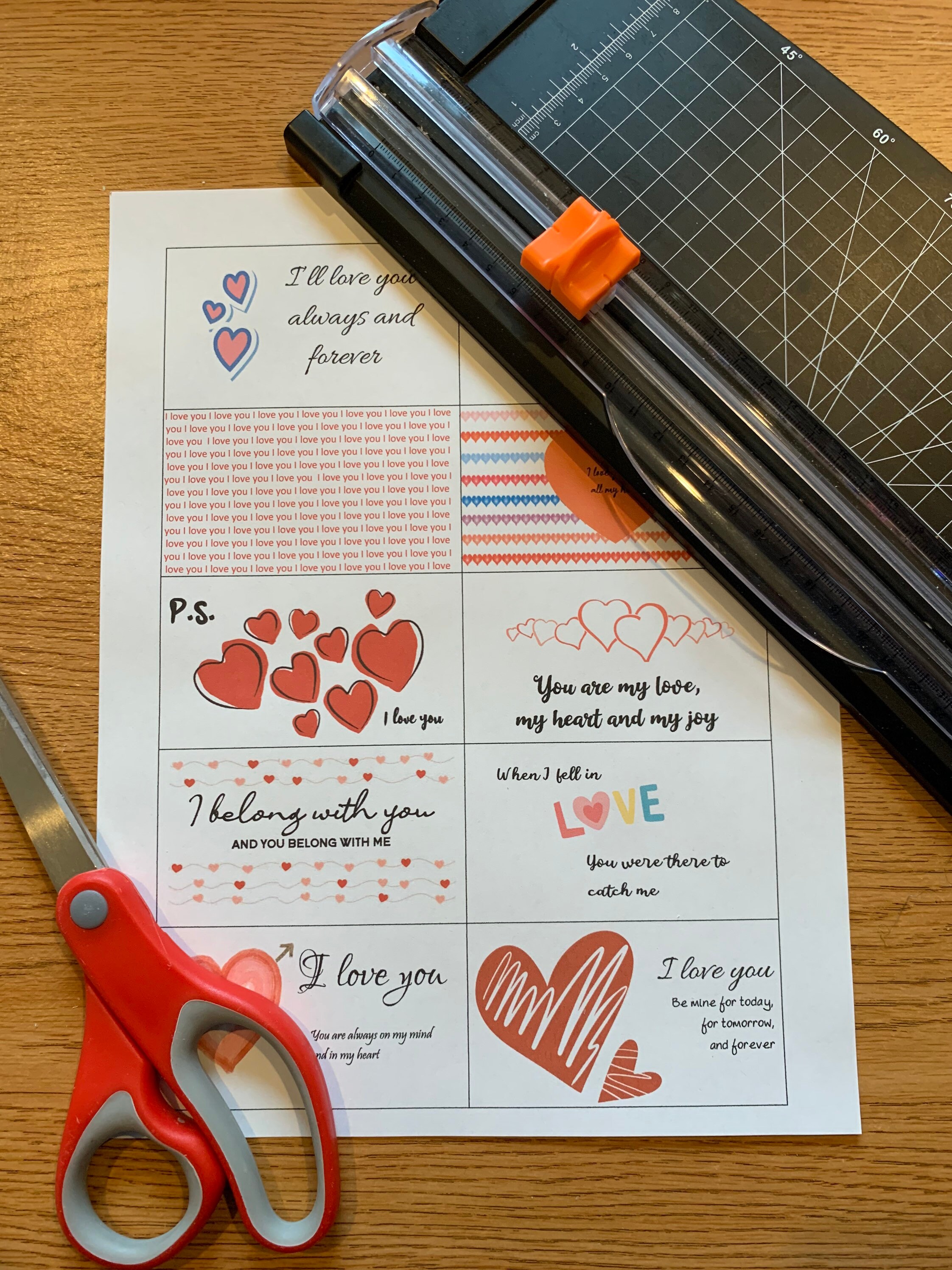 Printable LOVENOTES Mini Cards, Set of 10, Mini Cards, I Love You Card ...