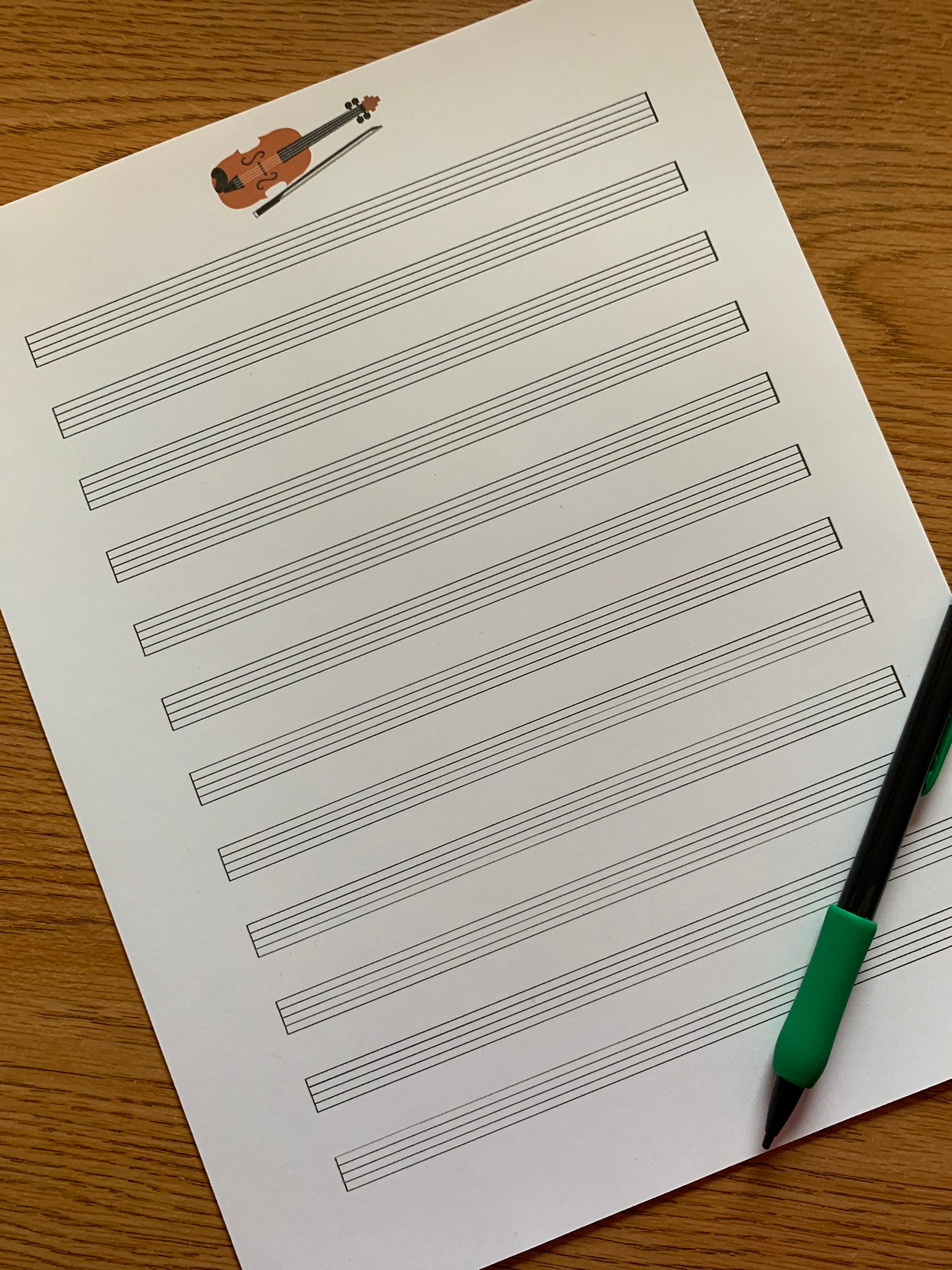 VIOLIN Printable Sheet Music Paper | Instant Download | Blank Staff ...