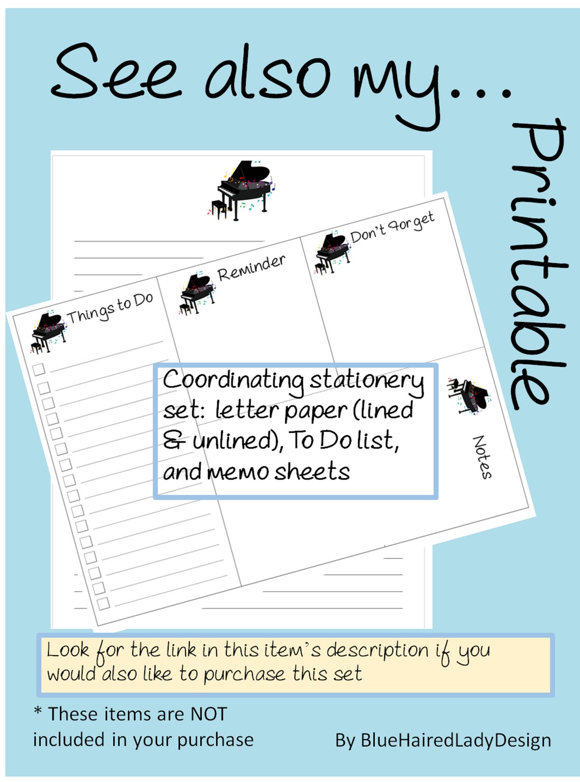 PIANO Printable Sheet Music Paper | Instant Download | Blank Staff ...