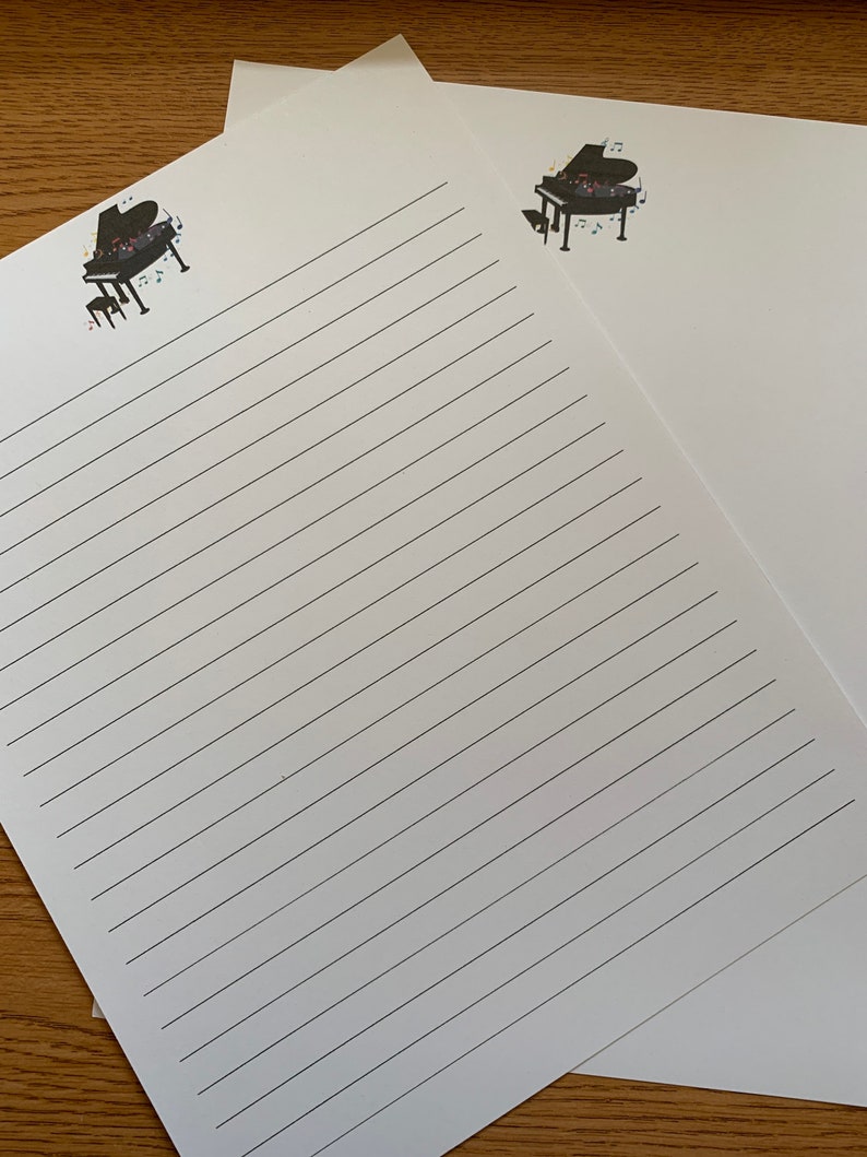 PIANO Printable Stationery Paper Set + to Do List & Memo Sheets (6 ...