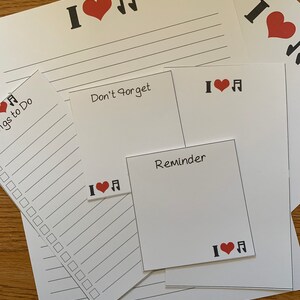 I LOVE MUSIC Printable Stationery Paper Set + to Do List & Memo Sheets ...