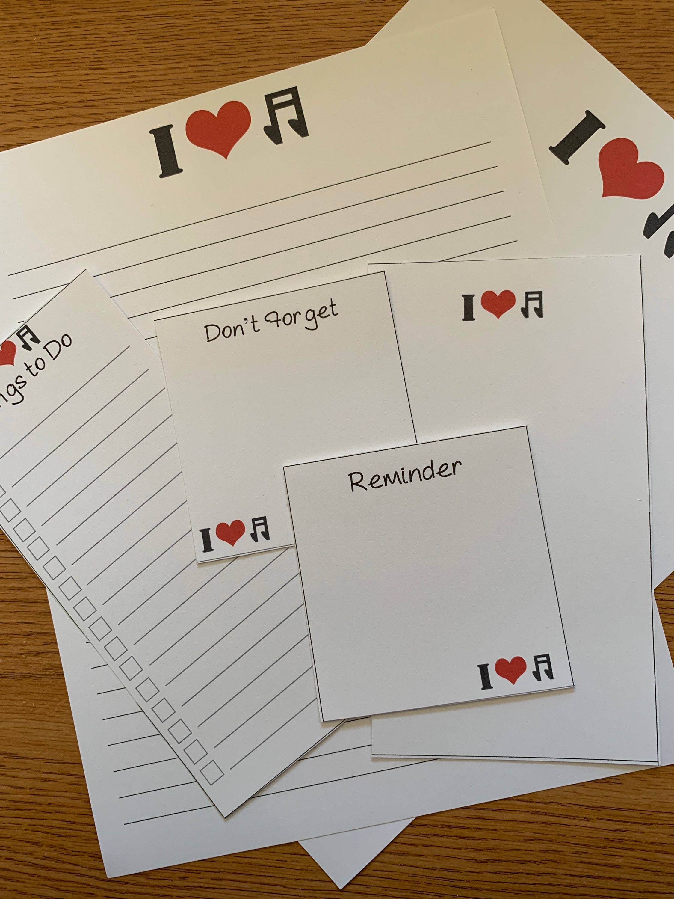 I LOVE MUSIC Printable Stationery Paper Set to Do List & - Etsy