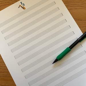 SAXOPHONE Printable Sheet Music Paper | Instant Download | Blank Staff ...