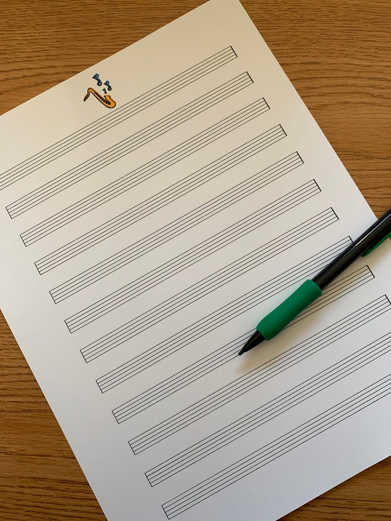 SAXOPHONE Printable Sheet Music Paper | Instant Download | Blank Staff ...