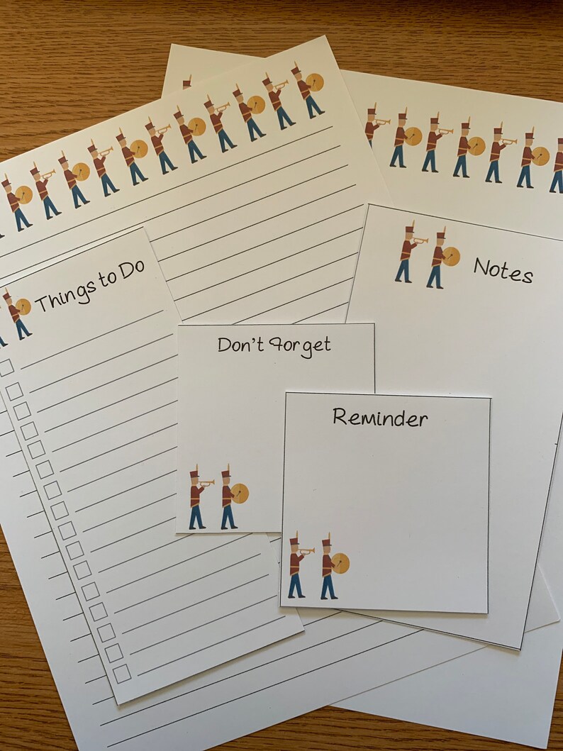 MARCHING BAND Printable Stationery Set + to Do List & Memo Sheets (6 ...