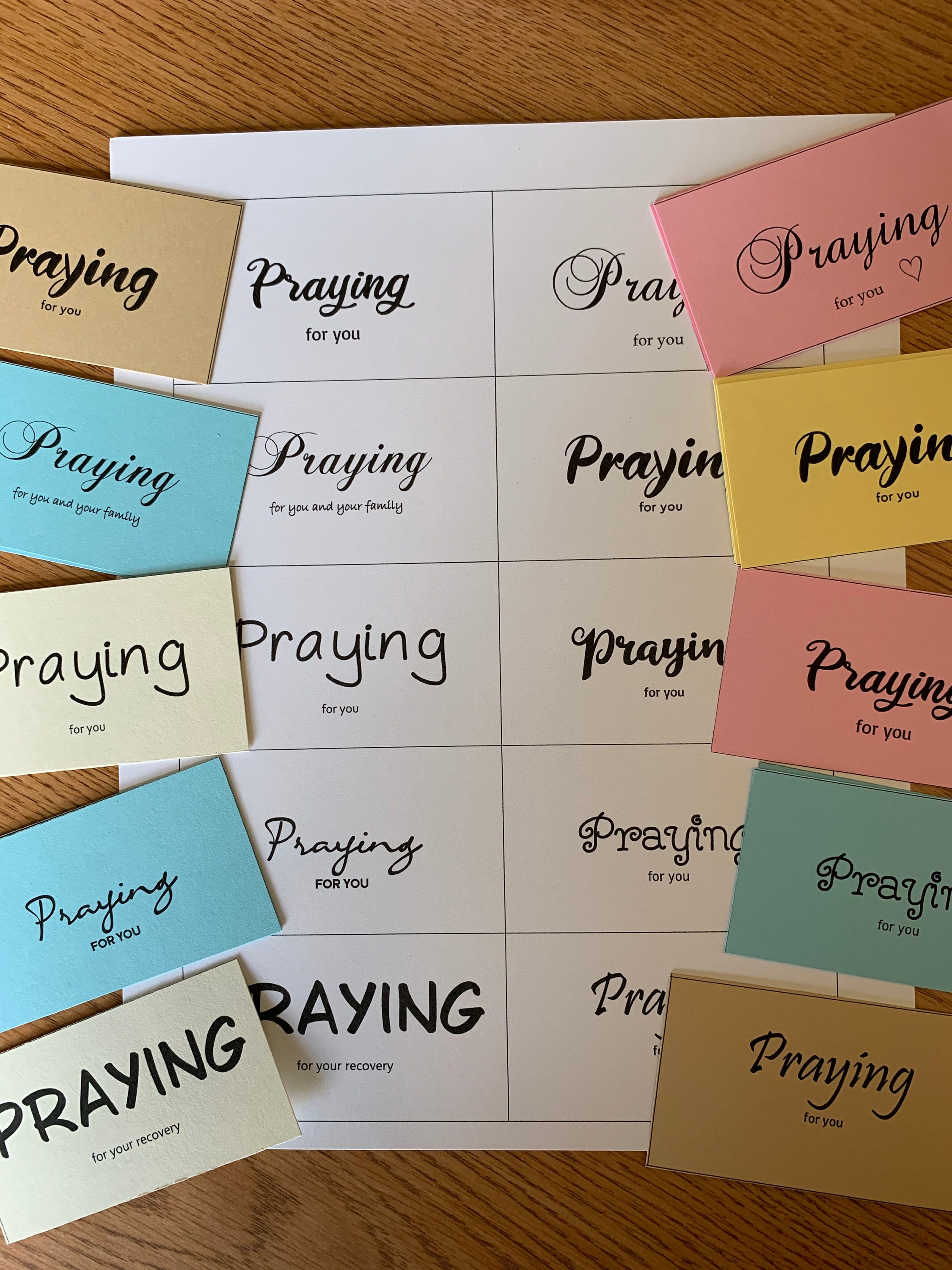Printable PRAYING FOR YOU Cards, Set of 10, Mini Cards, Instant ...