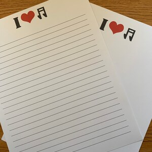 I LOVE MUSIC Printable Stationery Paper Set + to Do List & Memo Sheets ...