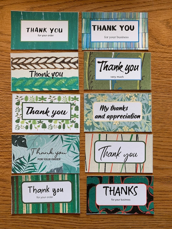 Printable THANK YOU for Your Order Cards Set of 10 Mini | Etsy