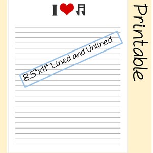 I LOVE MUSIC Printable Stationery Paper Set + to Do List & Memo Sheets ...
