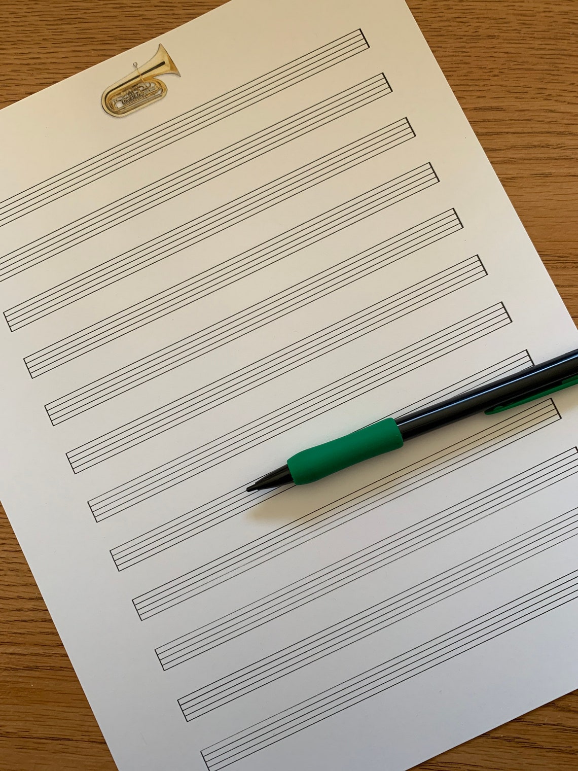 TUBA Printable Sheet Music Paper | Instant Download | Blank Staff Paper ...