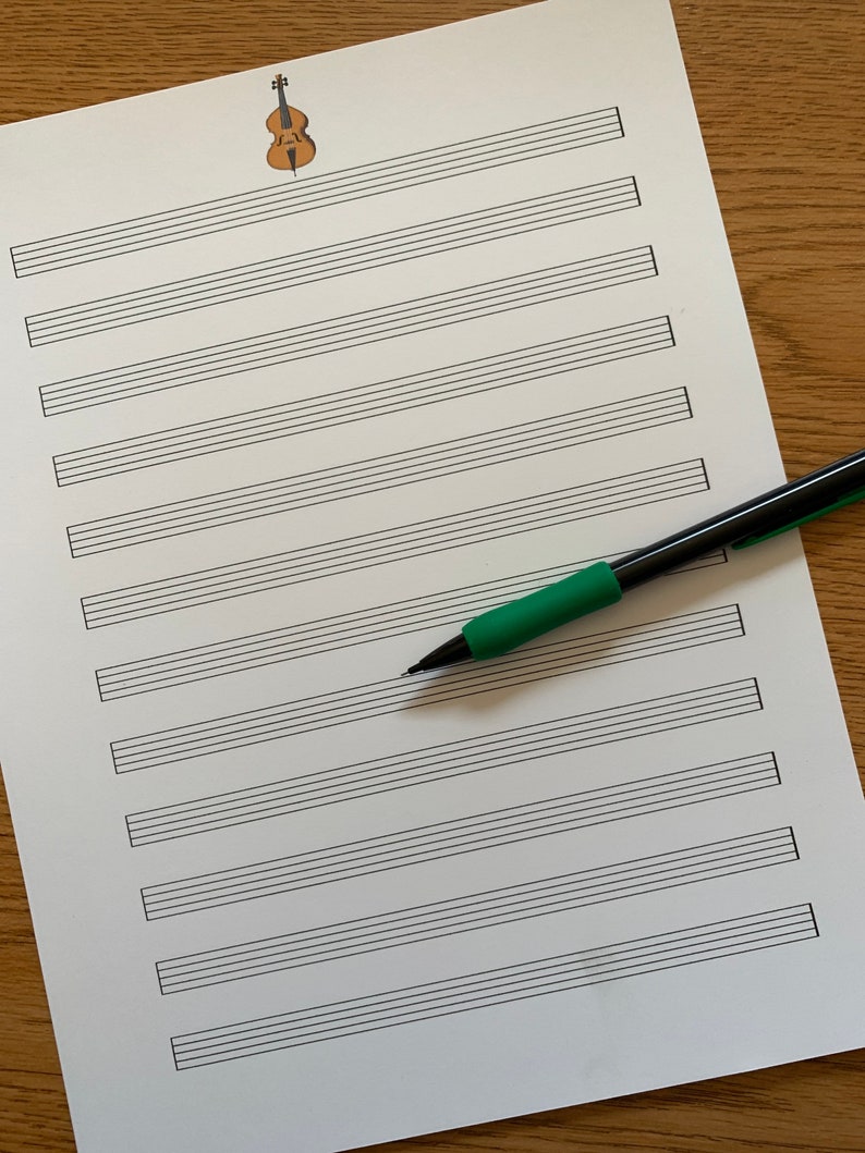 CELLO Printable Sheet Music Paper | Instant Download | Blank Staff ...