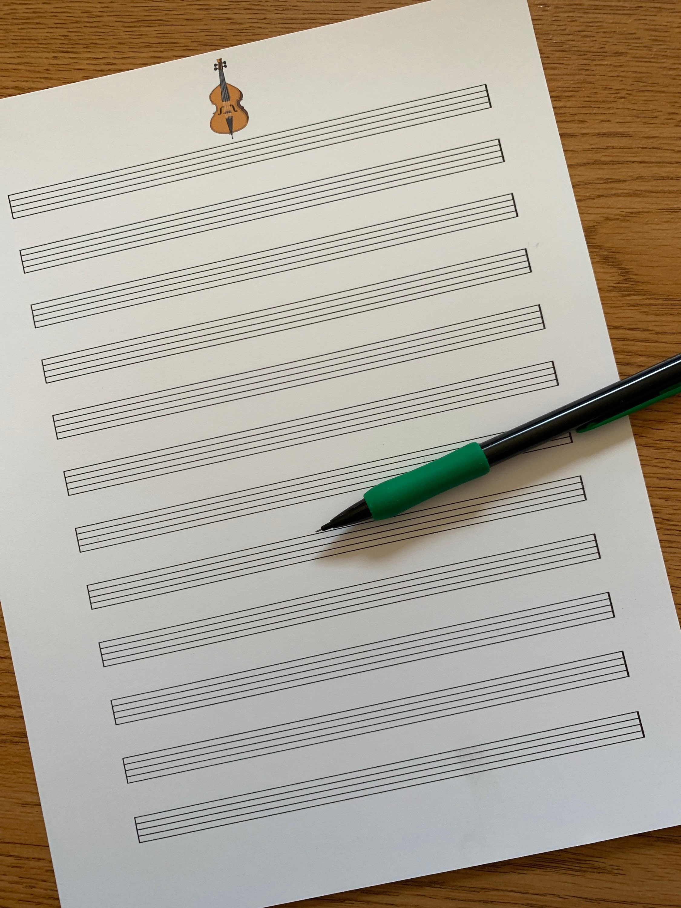 CELLO Printable Sheet Music Paper | Instant Download | Blank Staff ...