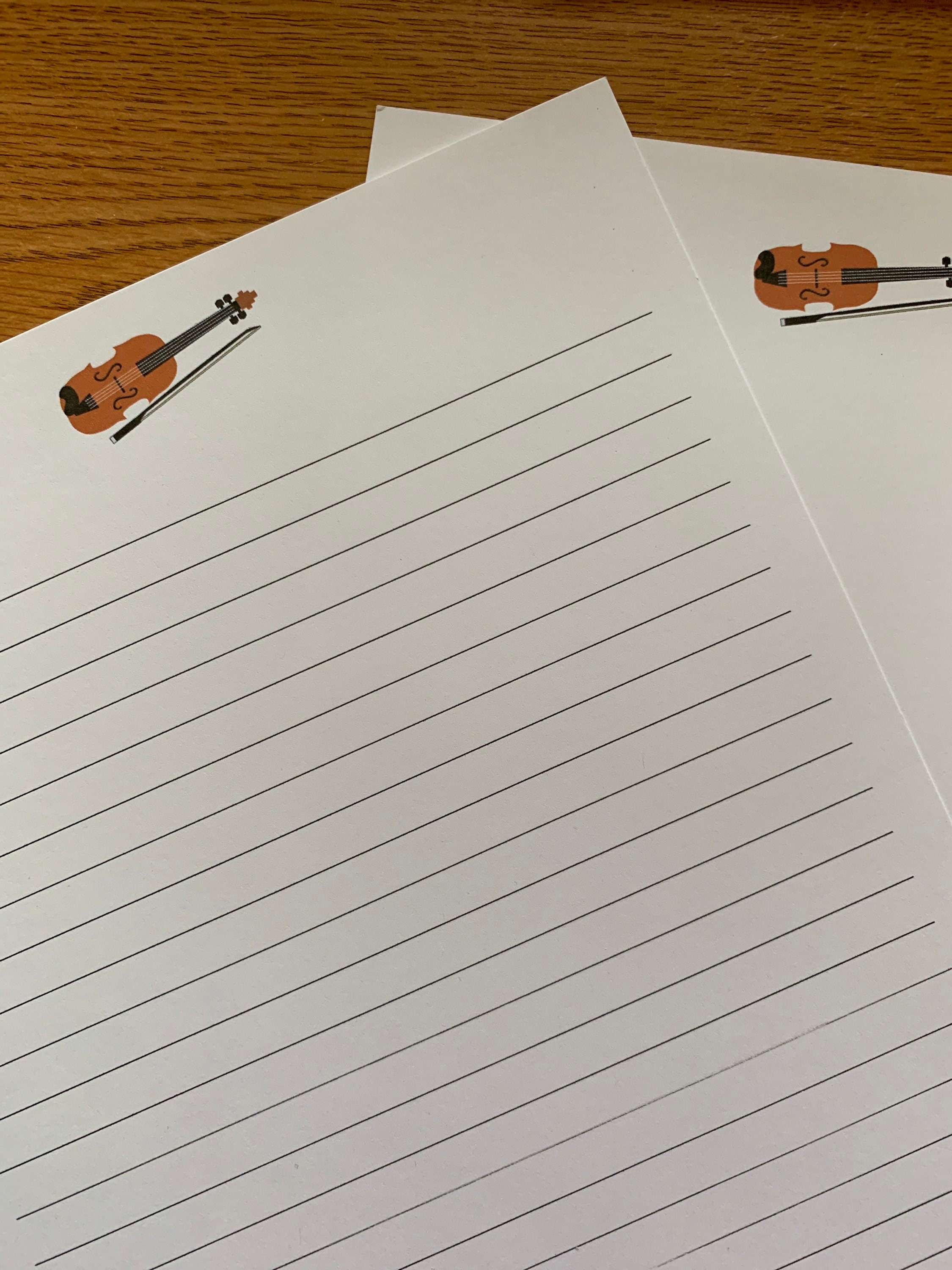 VIOLIN Printable Stationery Paper Set to Do List & Memo - Etsy