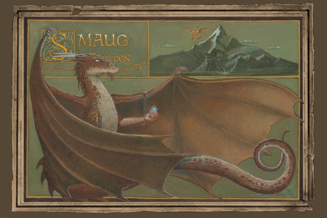 Smaug the Golden digital Print - Etsy.de