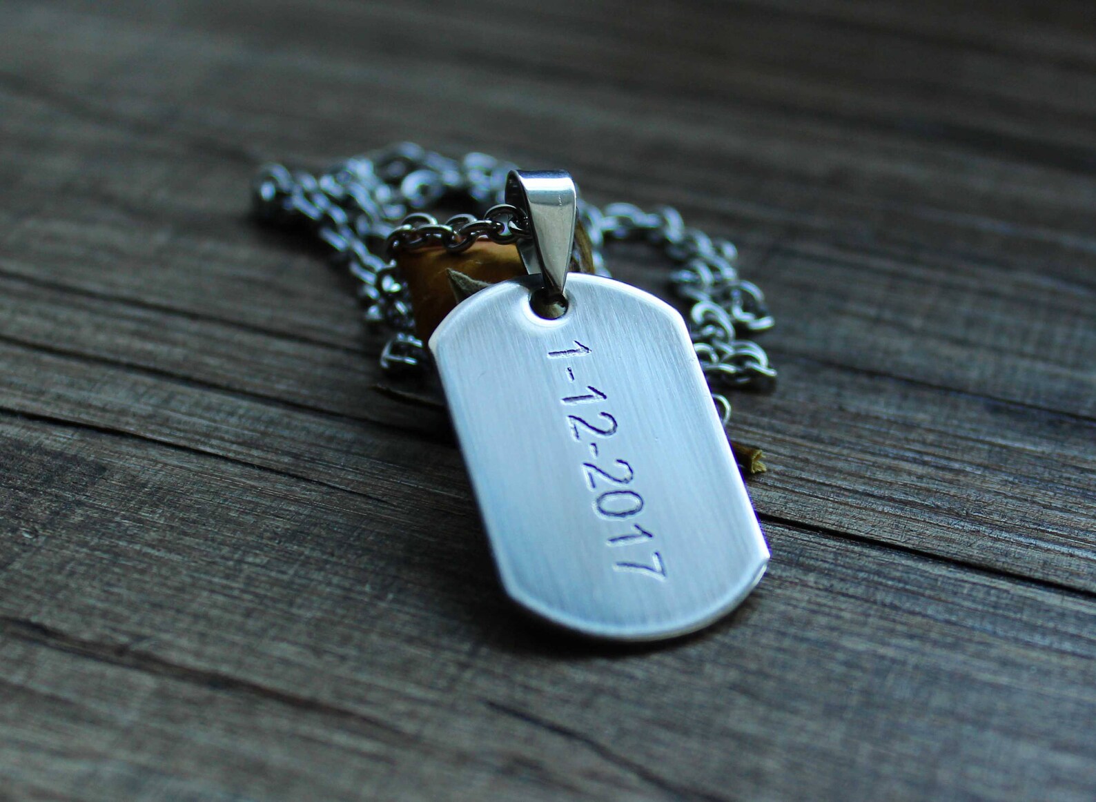 Custom Dog Tag Necklace // Boyfriend Necklace With Date // - Etsy