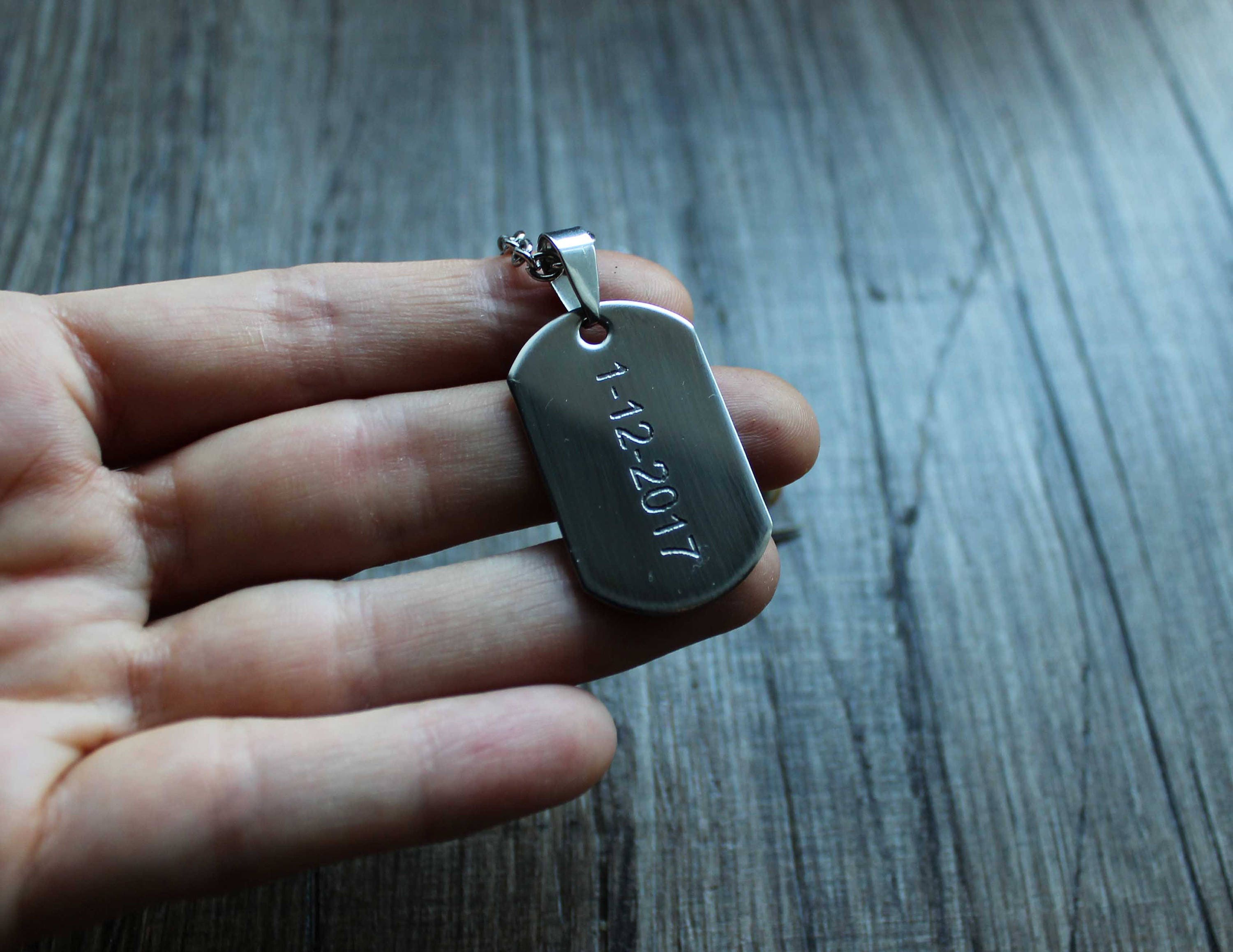 Custom Dog Tag Necklace // Boyfriend Necklace With Date // - Etsy