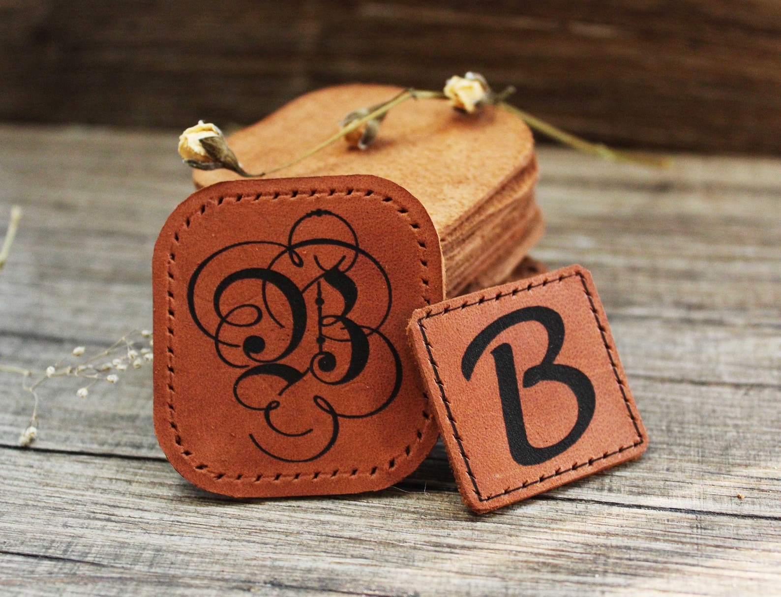 Custom leather patch initial patch sew on letter sew on patch | Etsy