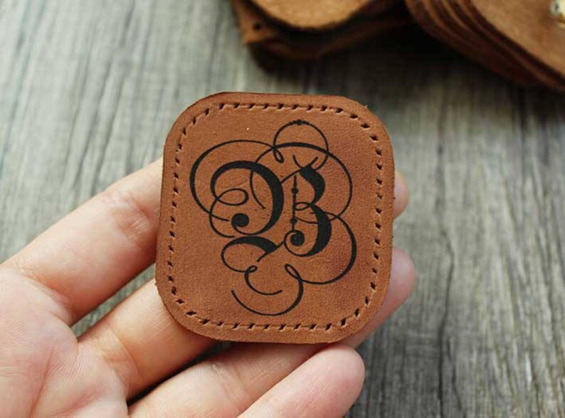Custom leather patch initial patch sew on letter sew on patch | Etsy