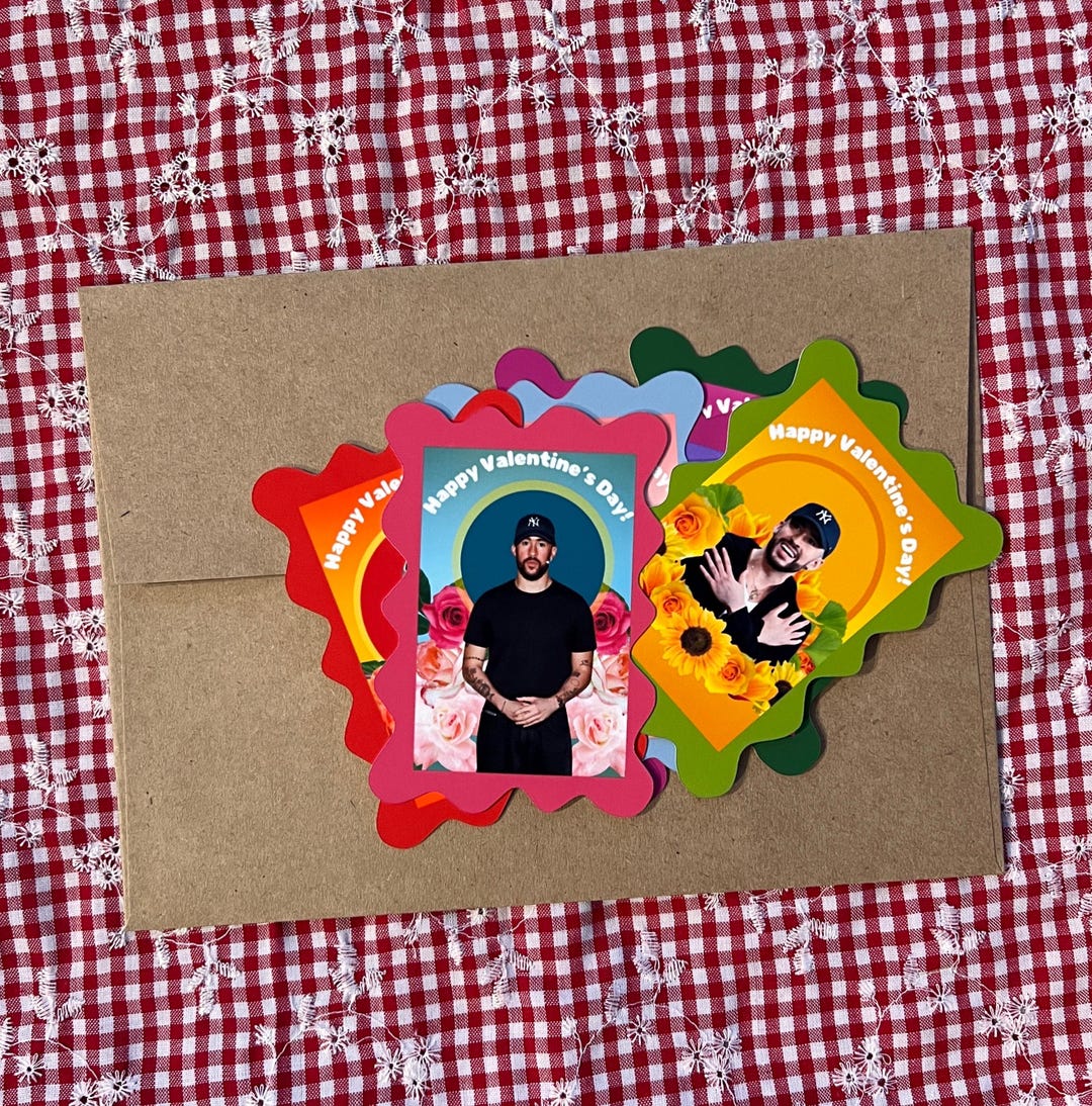 Mini Bad Bunny Valentine's Day Cards Pack - Set of 6 Cute & Trendy ...