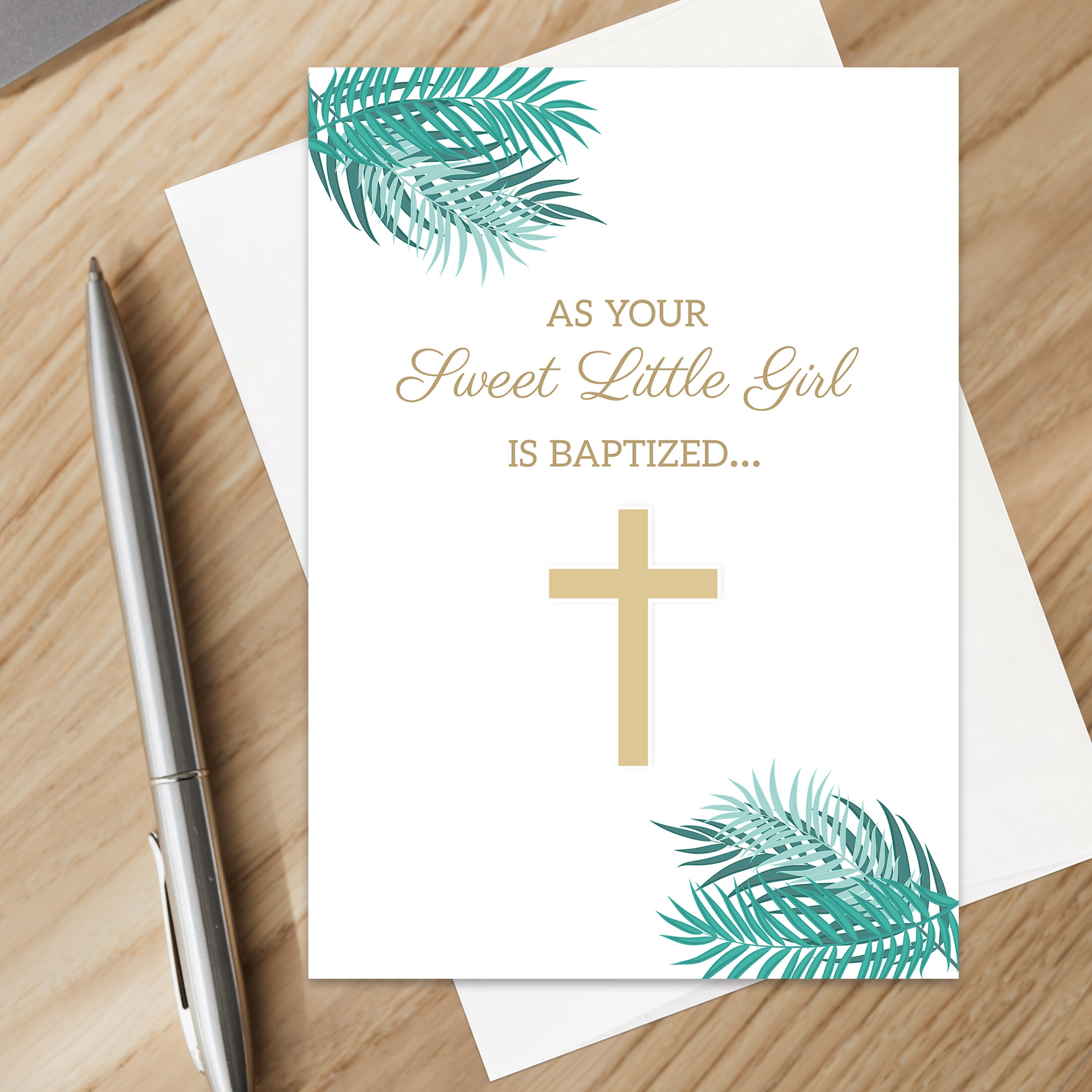 Baby Girl Baptism Card for Baby Girl Christian Religious | Etsy