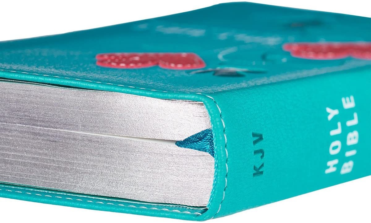 Personalized KJV Turquoise Faux Leather COMPACT Bible Custom Made Gift ...