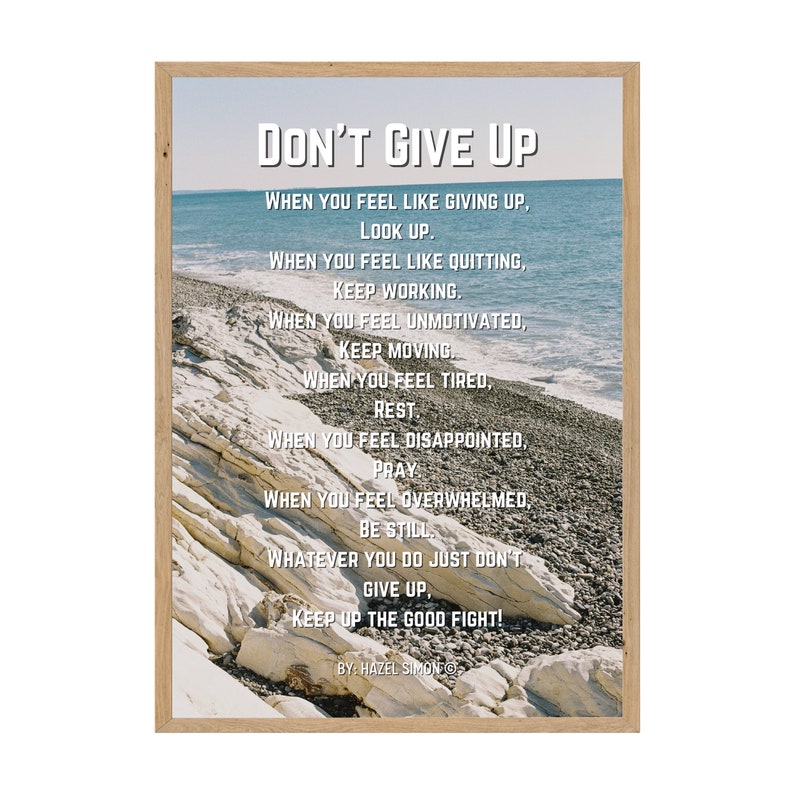 Don't Give up Poem Christian Inspirational Printable Poem - Etsy