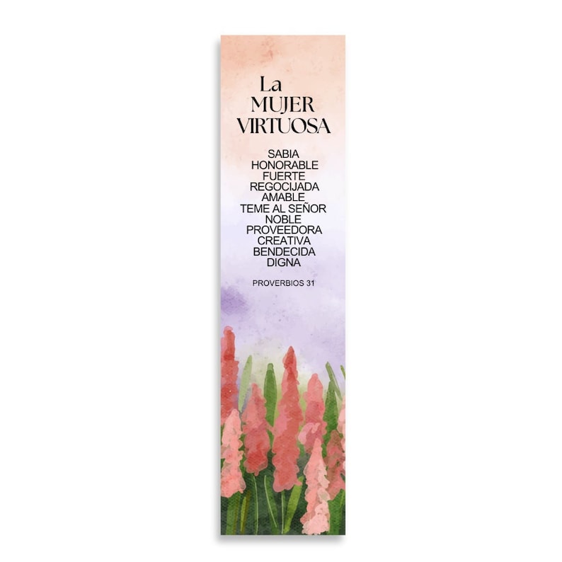 Spanish Christian 8X2 Bookmark for Women Gift for Virtuous Woman - Etsy