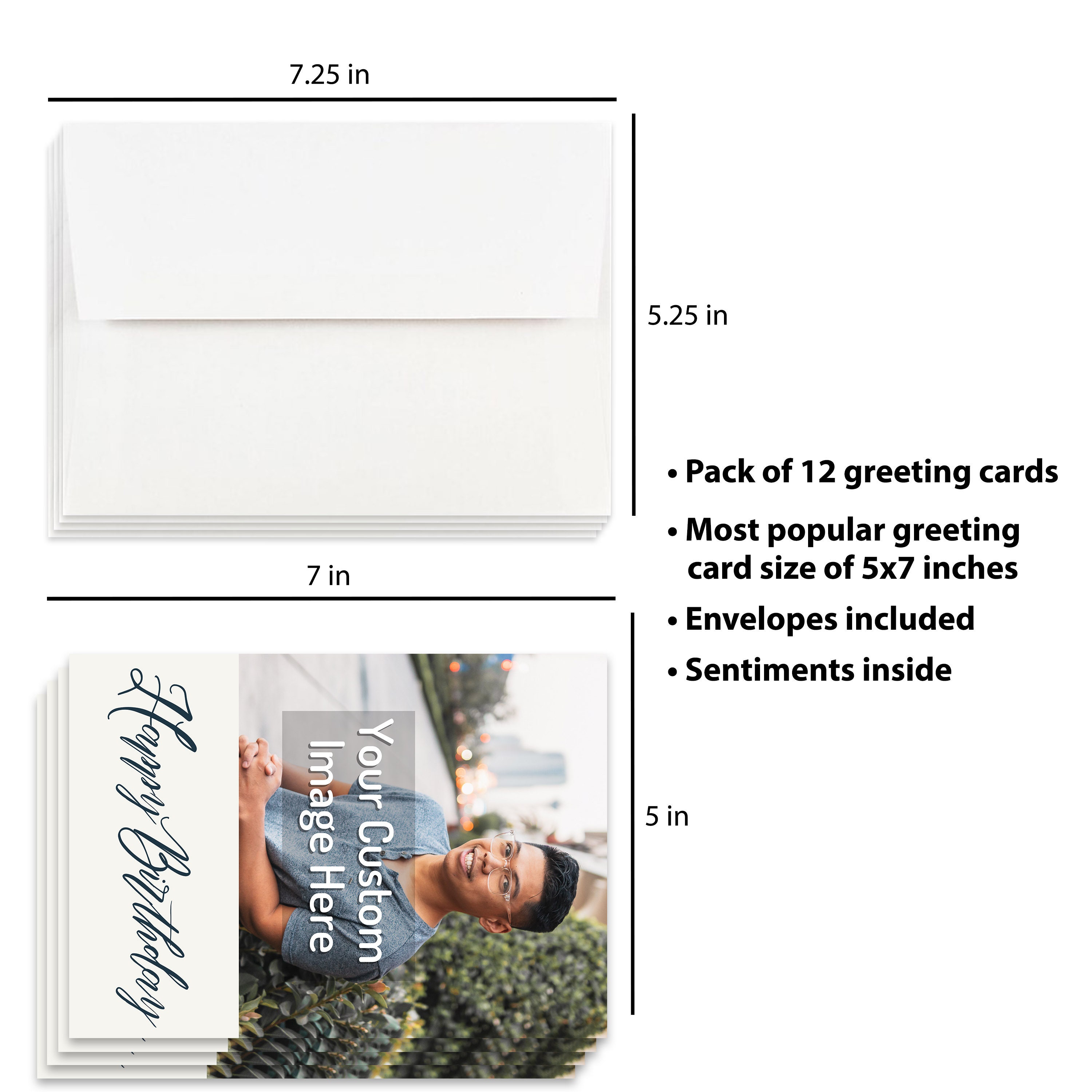 Personalized Happy Birthday Card Custom Your Photo Image - Etsy