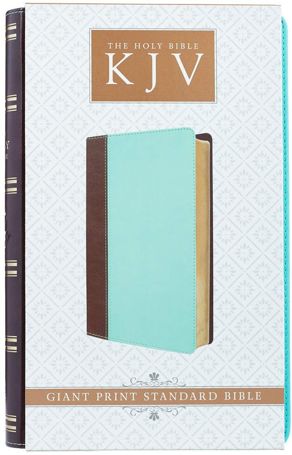 Personalized KJV Holy Bible Giant Print Turquoise and Brown | Etsy
