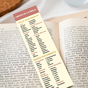 Spanish Christian 8x2inch Bookmark With the Books of the Bible Packs ...