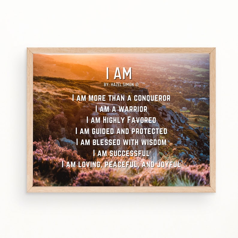 Christian I Am Poem Printable Inspirational Poem Gift I Am - Etsy