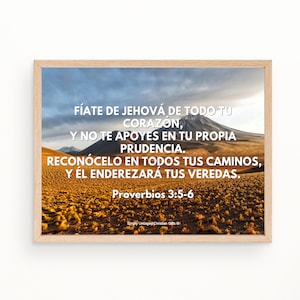 Proverbios 3:5-6 Spanish Printable Bible Verse, Gift for Mom, Gift for ...