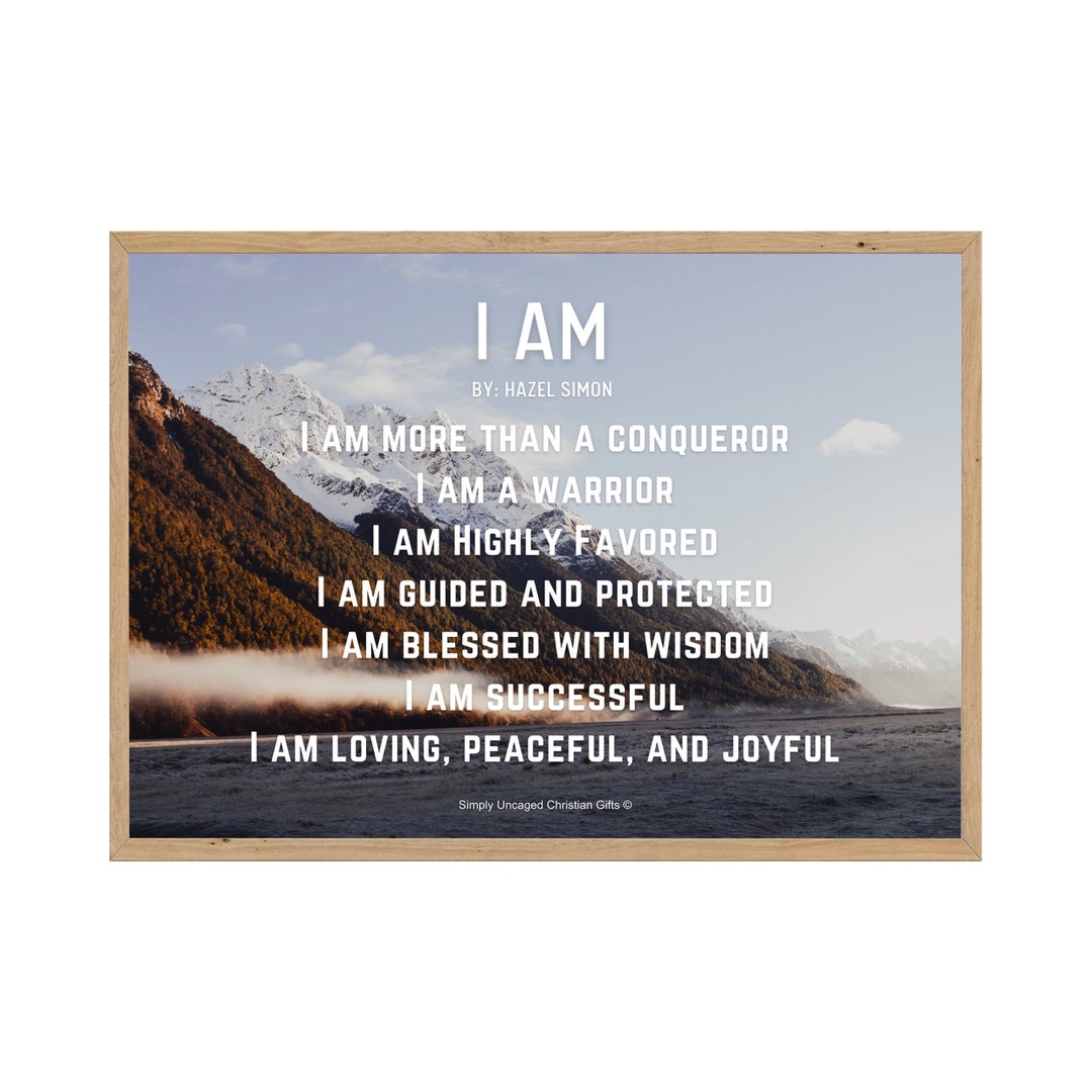 I Am Christian Inspirational Poem With Bible Verses Appreciation Gift ...