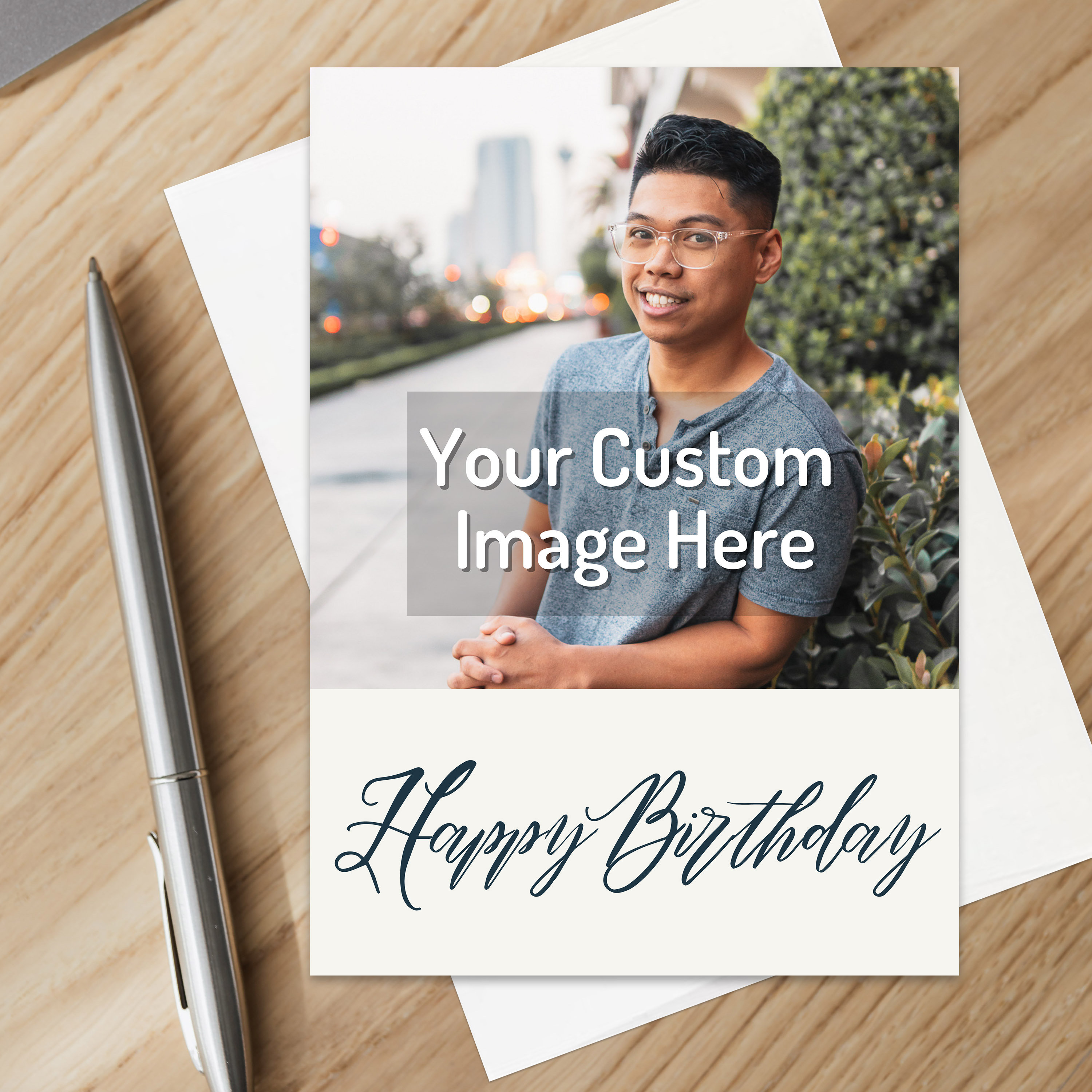 Personalized Happy Birthday Card Custom Your Photo Image - Etsy