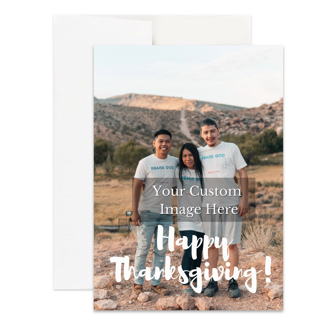 Personalized Christian Thanksgiving Card Custom Your Photo Image Upload ...