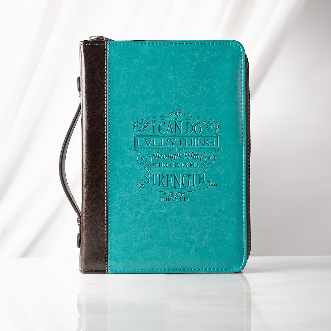 Personalized Custom Bible Cover for Women Turquoise & Brown Philippians ...