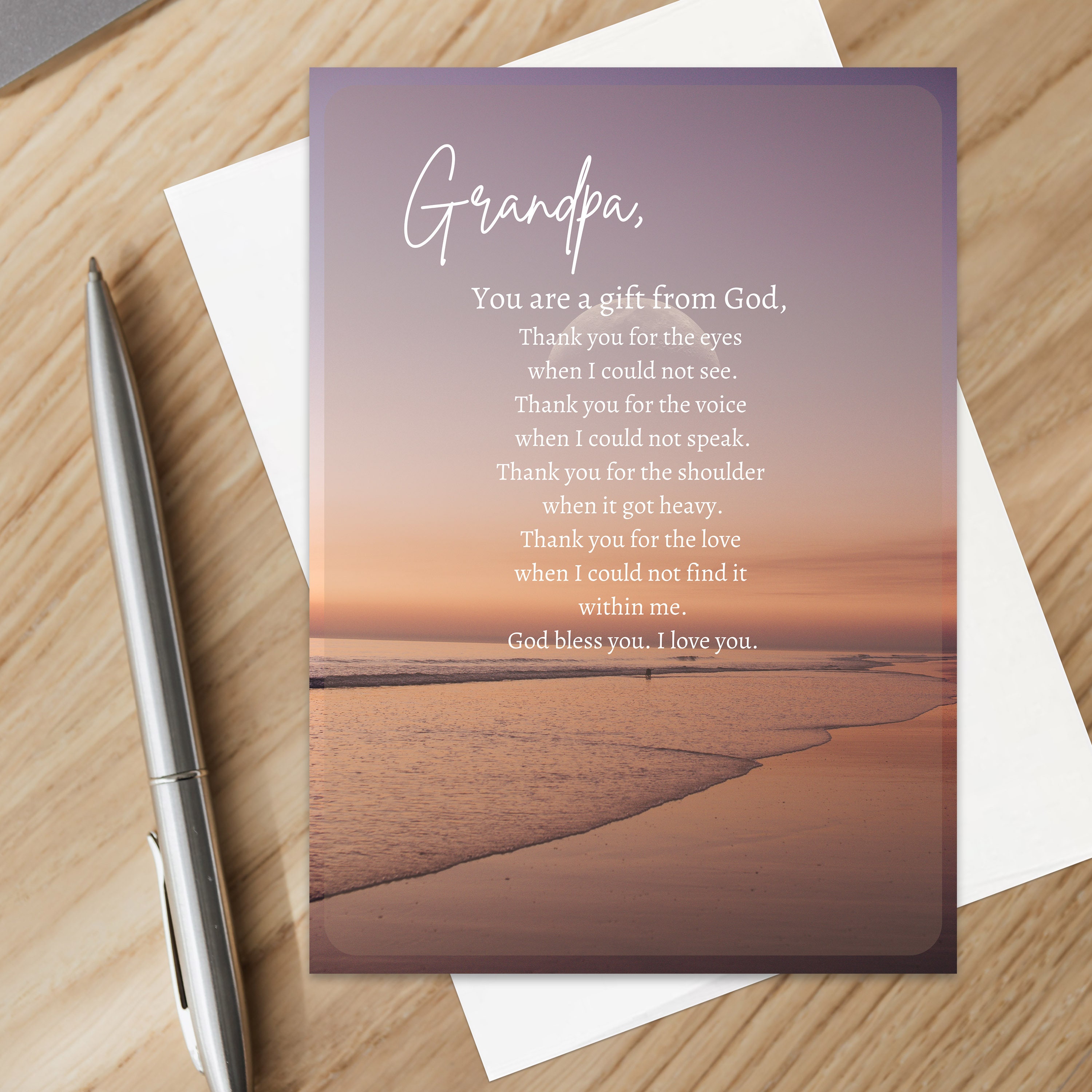 Christian Thank You Grandpa Card for Appreciation Card - Etsy