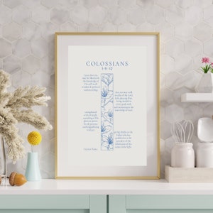 Christian Bible Verse Colossians 1:9-12, Minimal, Printable, Wall Decor ...