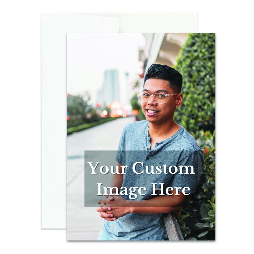 Personalized Greeting Card Custom Your Photo Image Upload Your Text ...