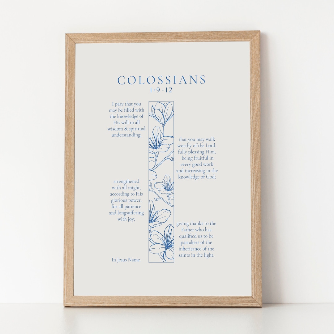 Christian Bible Verse Colossians 1:9-12, Minimal, Printable, Wall Decor ...