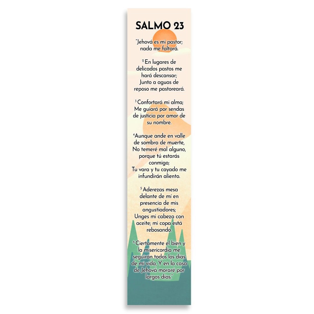 Spanish Christian Bookmark With Bible Verse (psalm 23) 8x2in. | Marcador En Español Con El Salmo ...